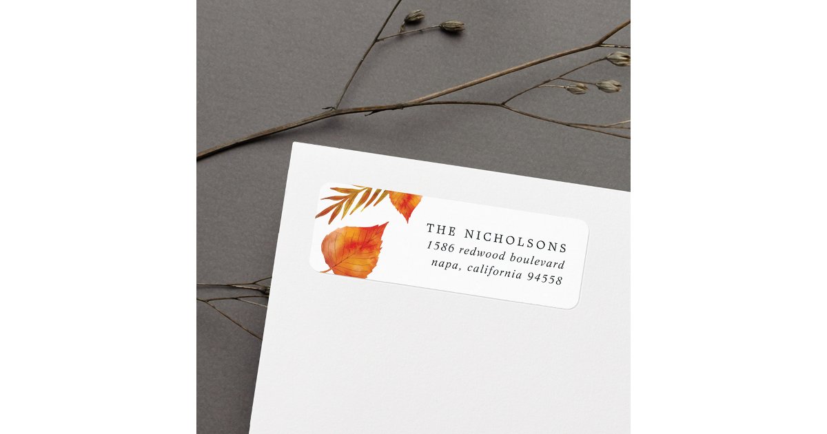 Autumn Leaves Return Address Label | Zazzle