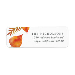 Autumn Leaves Return Address Label | Zazzle
