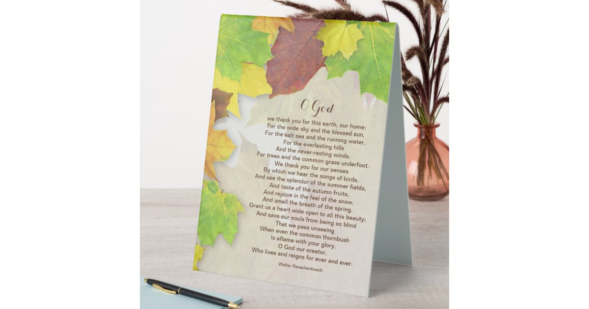 Autumn Leaves, Thanksgiving Day Prayer Table Tent | Zazzle