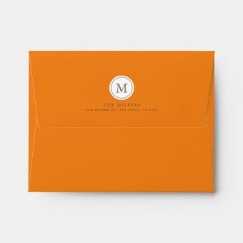 Autumn Leaves Watercolor Orange Envelope | Zazzle