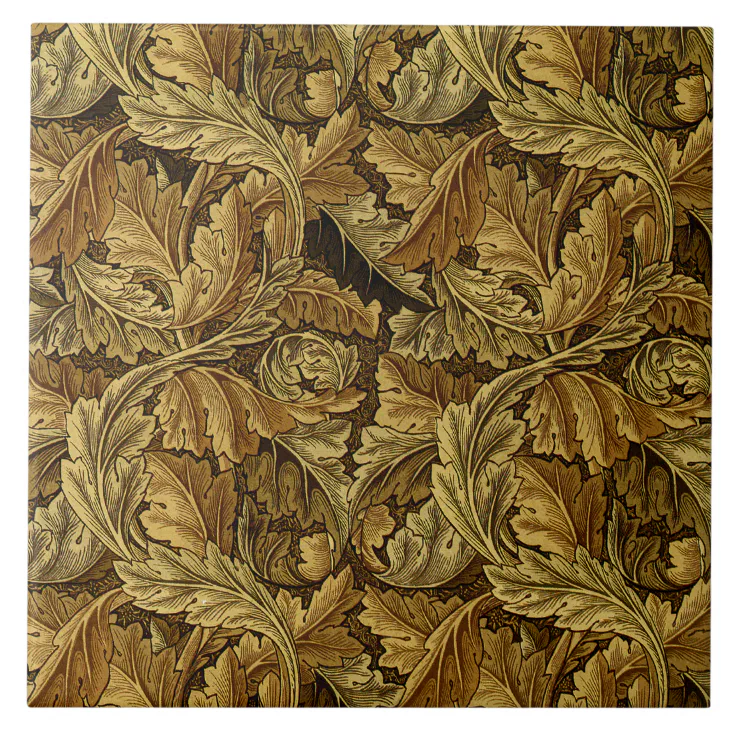 Autumn leaves William Morris pattern Ceramic Tile | Zazzle