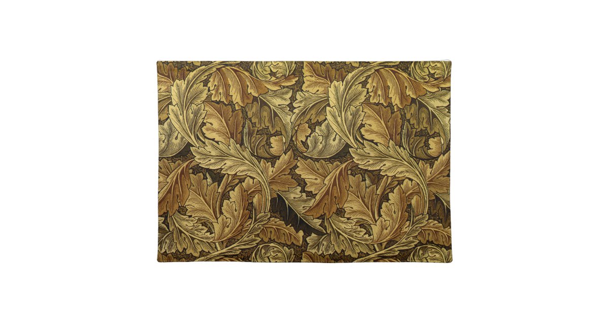 Autumn leaves William Morris pattern Placemat | Zazzle
