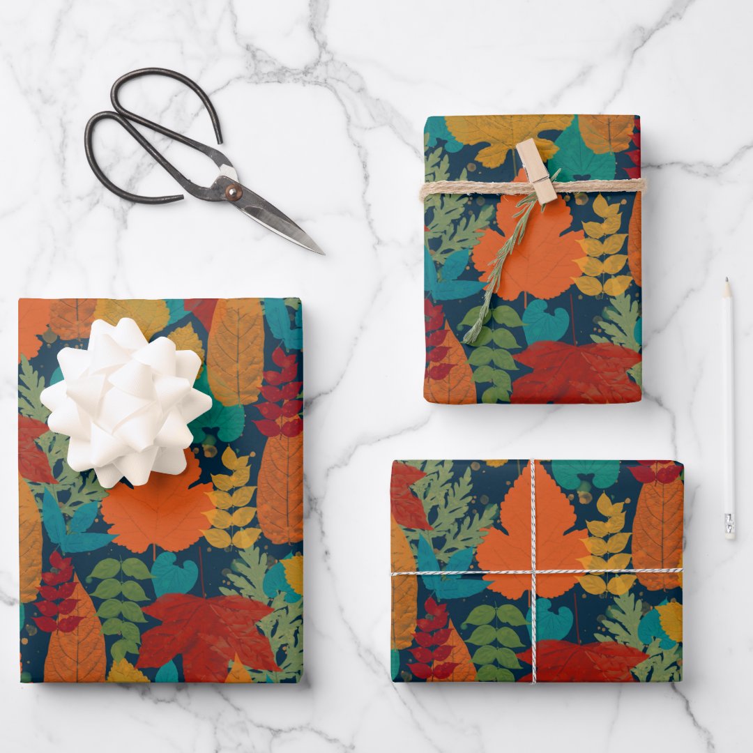 Autumn Leaves Wrapping Paper Sheets | Zazzle