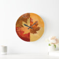 Autumn, Maple Leaf Large Clock | Zazzle