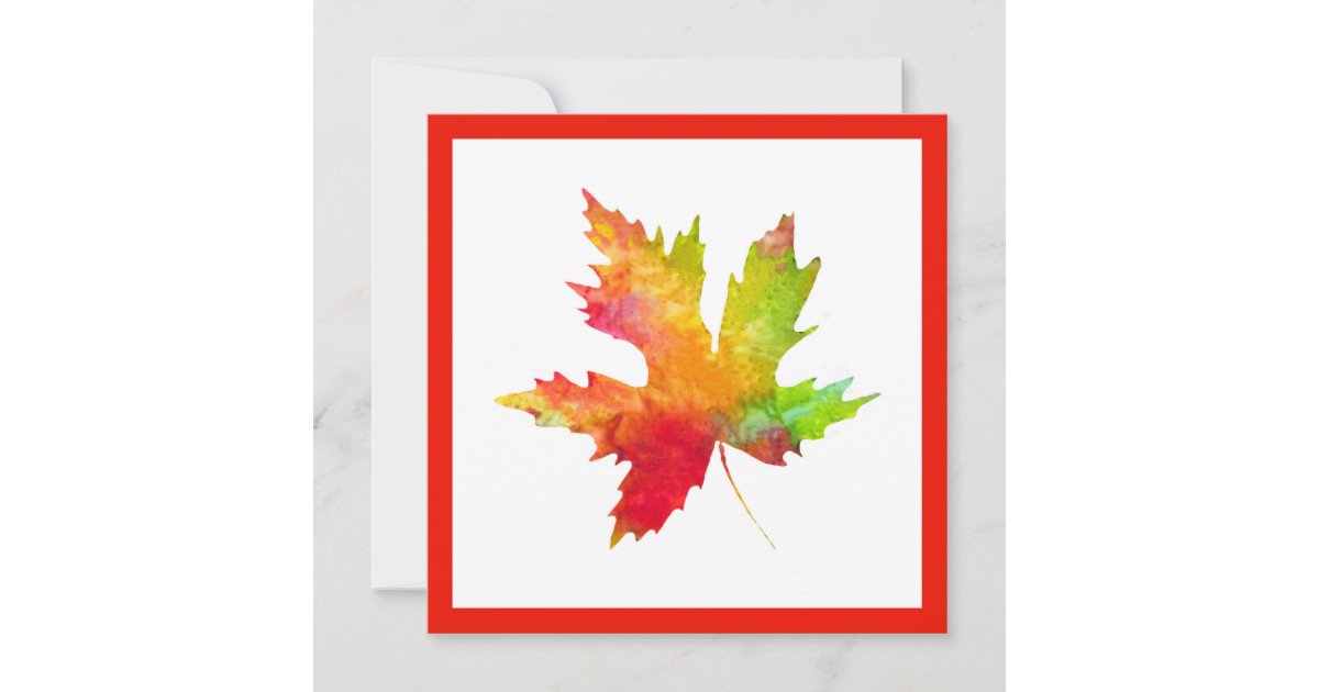 Autumn Maple Leaf Note Card | Zazzle