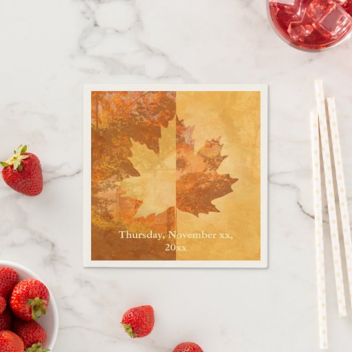 Autumn, Maple Leaf Paper Napkins | Zazzle