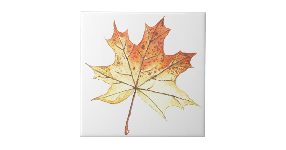 Autumn maple leaf tile | Zazzle