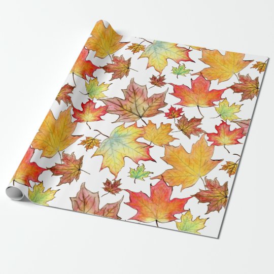 Autumn Maple Leaf Wrapping Paper | Zazzle.com