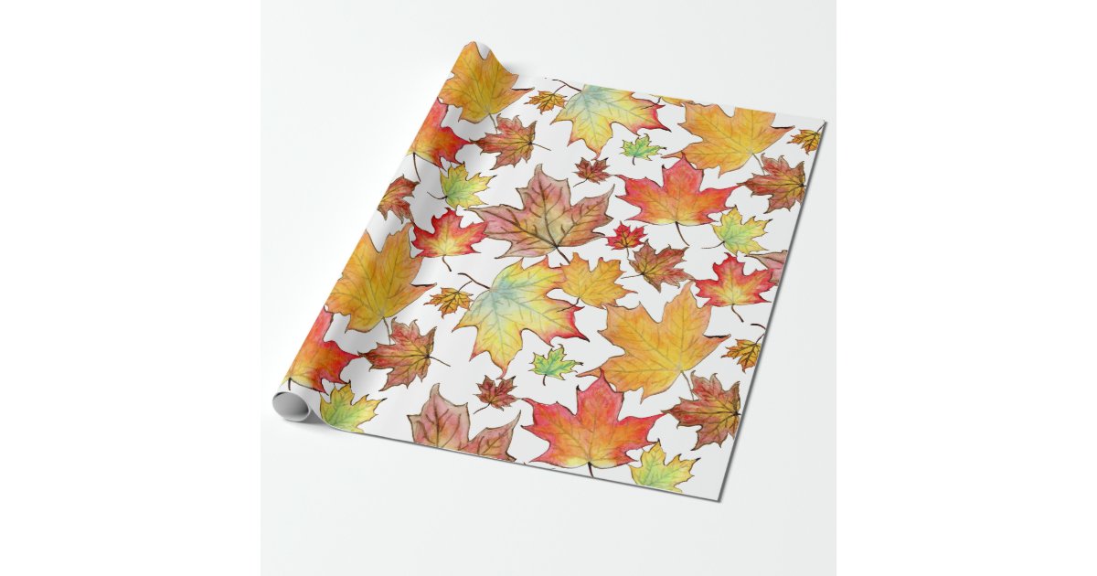 Autumn Maple Leaf Wrapping Paper | Zazzle