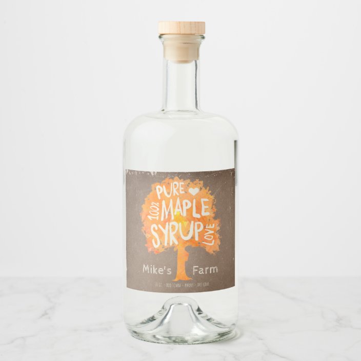 Autumn Maple Tree Syrup Bottle Label | Zazzle.com