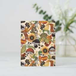 Autumn Medley Pattern Postcard | Zazzle