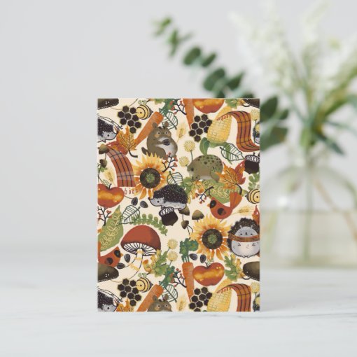 Autumn Medley Pattern Postcard | Zazzle