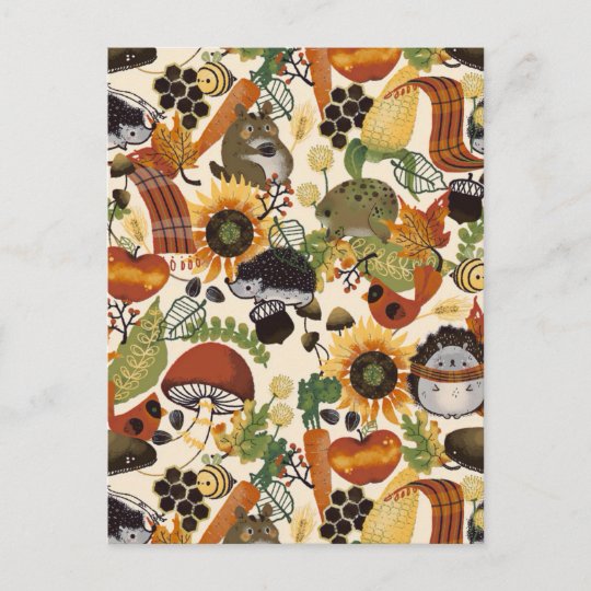 Autumn Medley Pattern Postcard | Zazzle.com