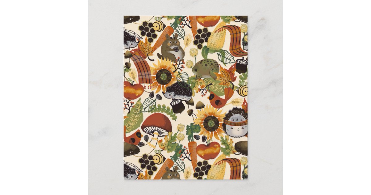 Autumn Medley Pattern Postcard | Zazzle