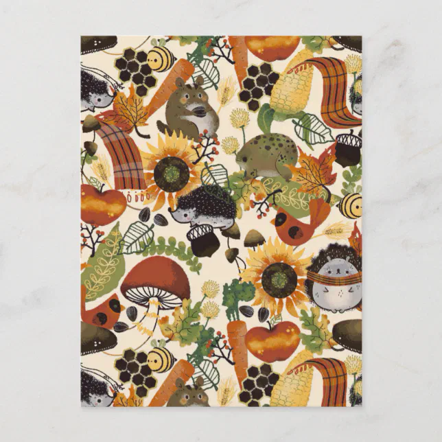 Autumn Medley Pattern Postcard | Zazzle
