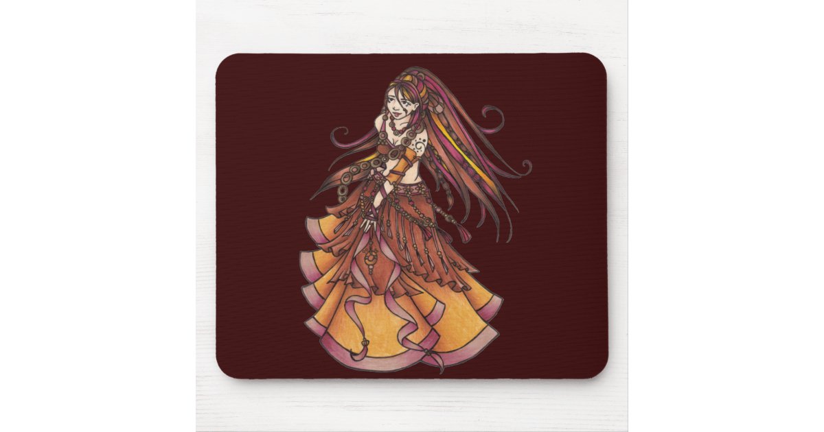Autumn Moon Belly Dancer Mouse Pad | Zazzle