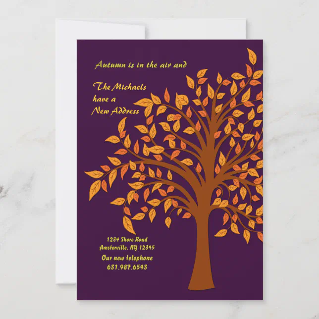 Autumn Moving Announcement | Zazzle