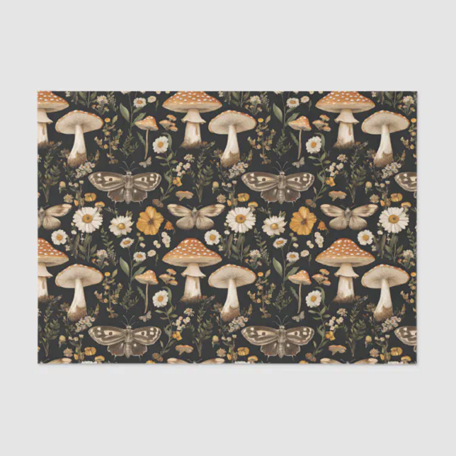 Autumn Mushroom and Flowers Fall Decoupage Tissue Paper | Zazzle