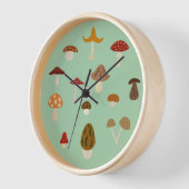 Autumn Mushrooms Clock | Zazzle