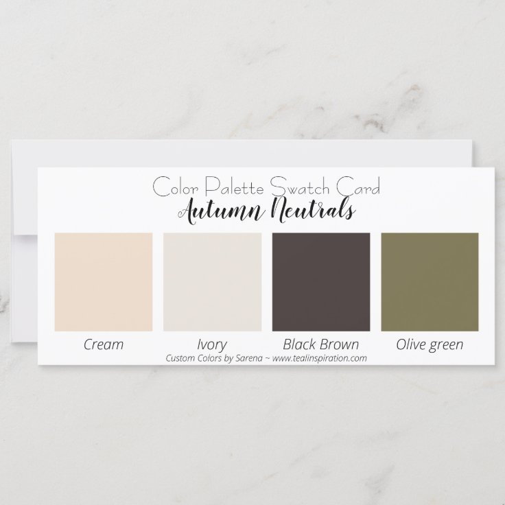 Autumn Neutrals Color Palette Swatch Card | Zazzle