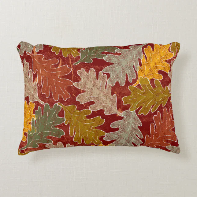 Autumn Oak Leaves Accent Pillow | Zazzle