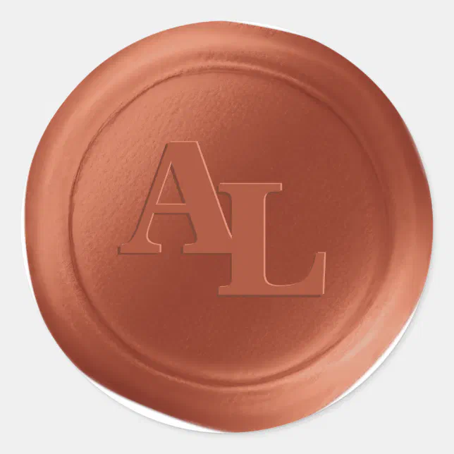 Autumn Orange Wax Seal Monogram Wedding Stickers | Zazzle