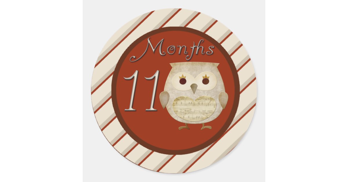 Autumn Owl 11 Months Sticker | Zazzle