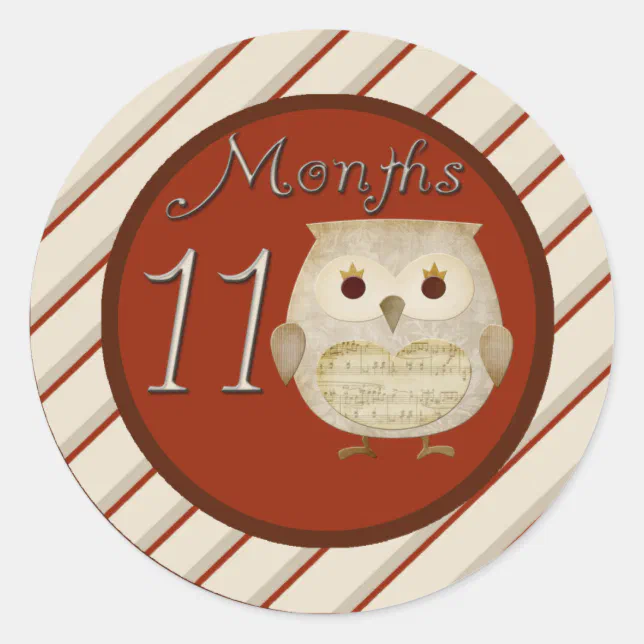 Autumn Owl 11 Months Sticker | Zazzle