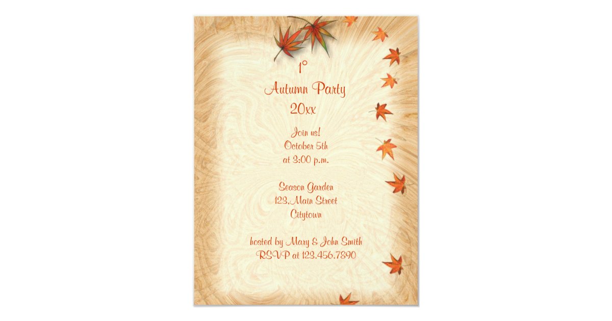 Autumn Party Invitation | Zazzle.com