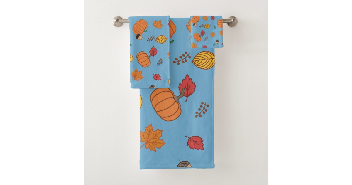 Autumn Pattern Bath Towel Set | Zazzle