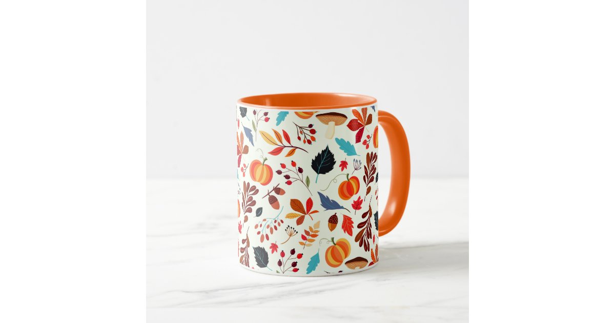 Autumn Pattern Mug Fall Leaves | Zazzle