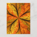 Autumn Plant, Modern Abstract Fractal Art Leaf Postcard | Zazzle