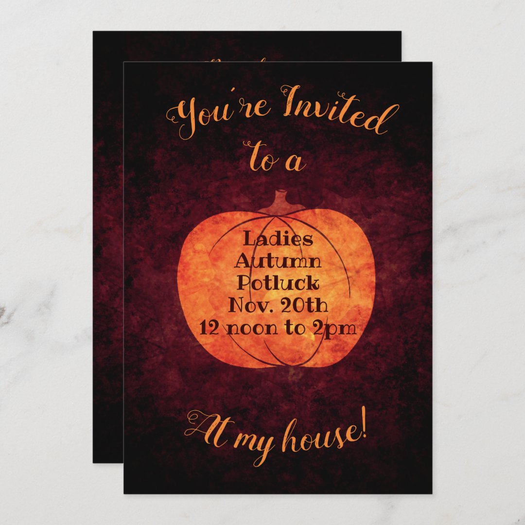 Autumn potluck luncheon party invitation | Zazzle