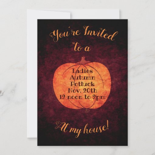 Autumn potluck luncheon party invitation | Zazzle