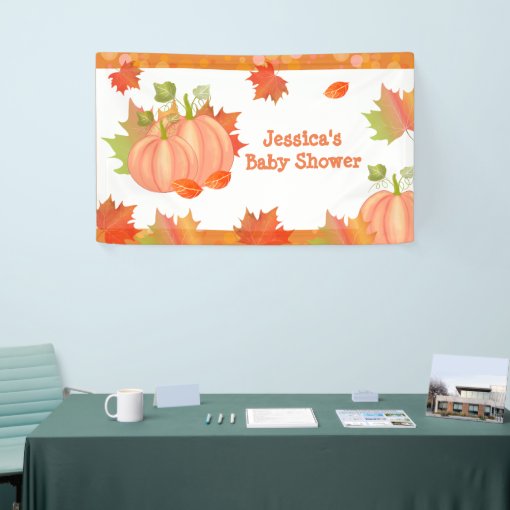 Autumn Pumpkin Baby Shower Banner | Zazzle