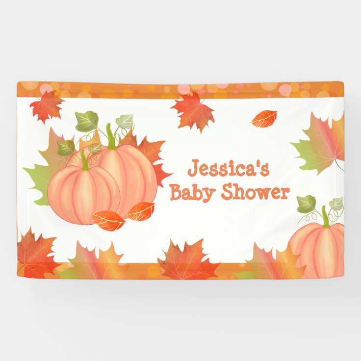 Autumn Pumpkin Baby Shower Banner | Zazzle