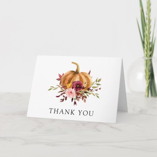 Autumn Pumpkin Thank You Card | Zazzle