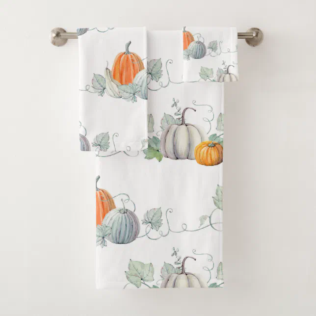 Autumn Pumpkins1 Bath Towel Set | Zazzle