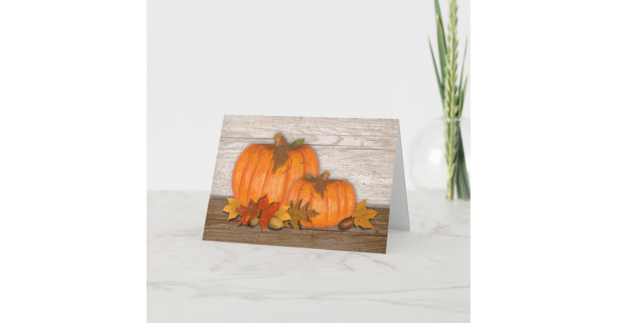 Autumn Pumpkins Thanksgiving Card | Zazzle