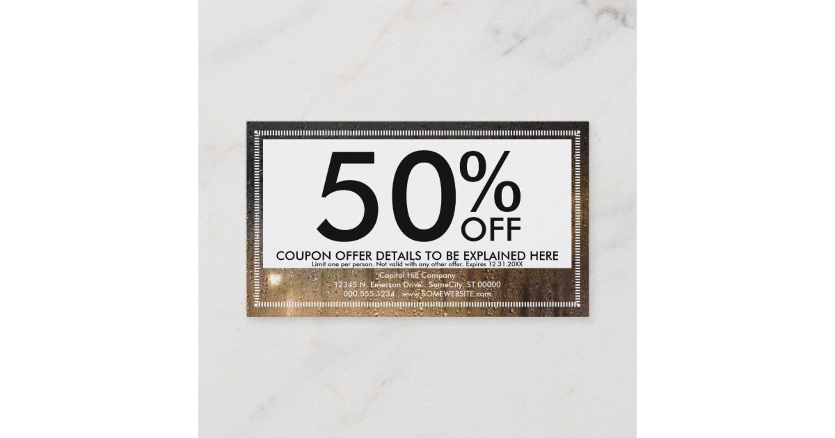 autumn rain coupon card | Zazzle