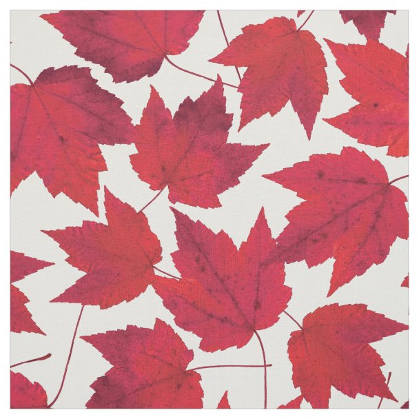 fall colors autumn maple leaves pumpkins pattern fabric | Zazzle
