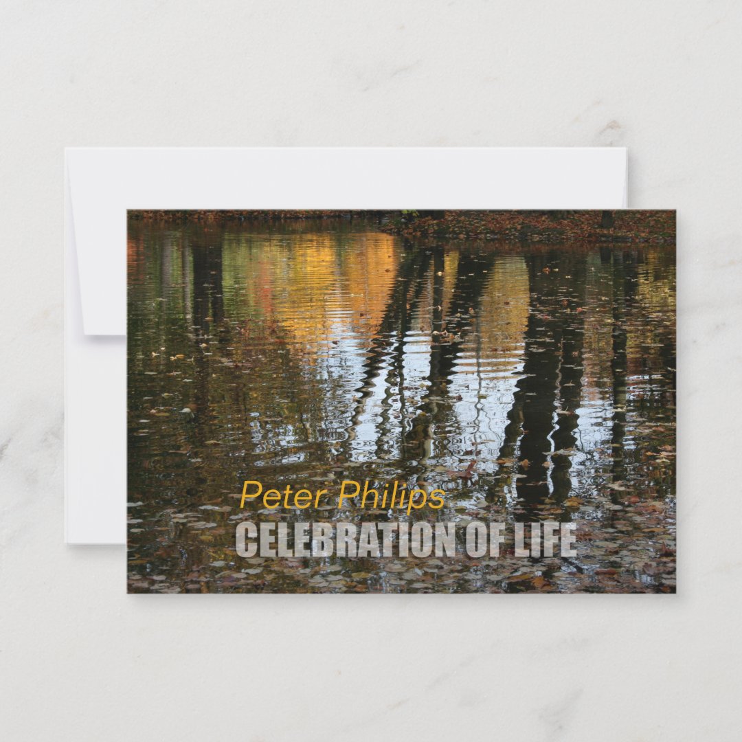 Autumn Reflections Celebration of Life Invitation | Zazzle