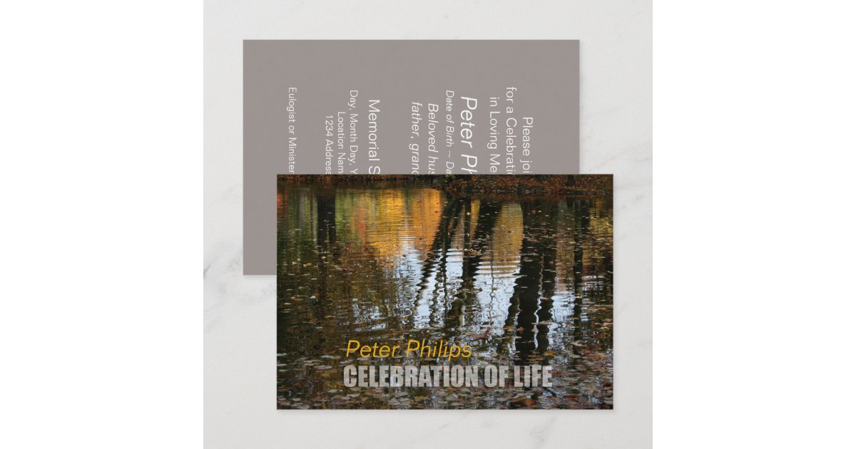 Autumn Reflections Celebration of Life Invitation | Zazzle