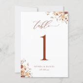 Autumn Romance Wedding Table Number | Zazzle