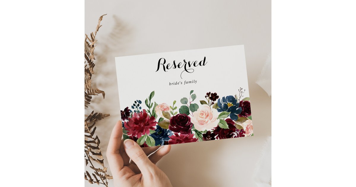 Autumn Rustic Calligraphy Wedding Reserved Sign | Zazzle