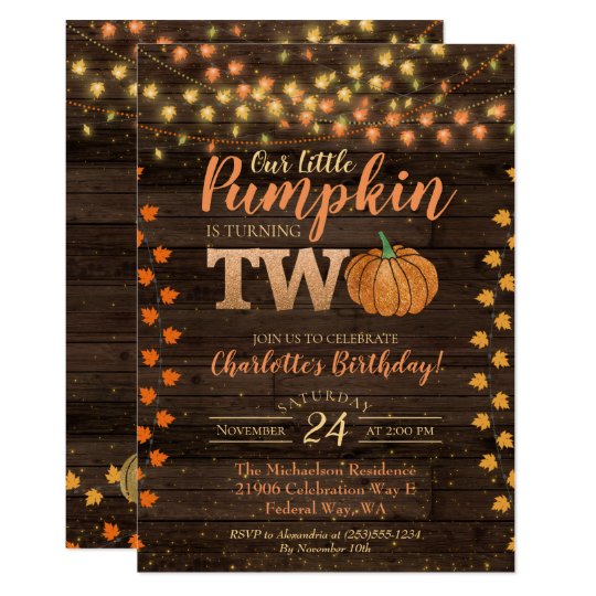 Autumn Rustic Fall Country Birthday Invitation | Zazzle.com