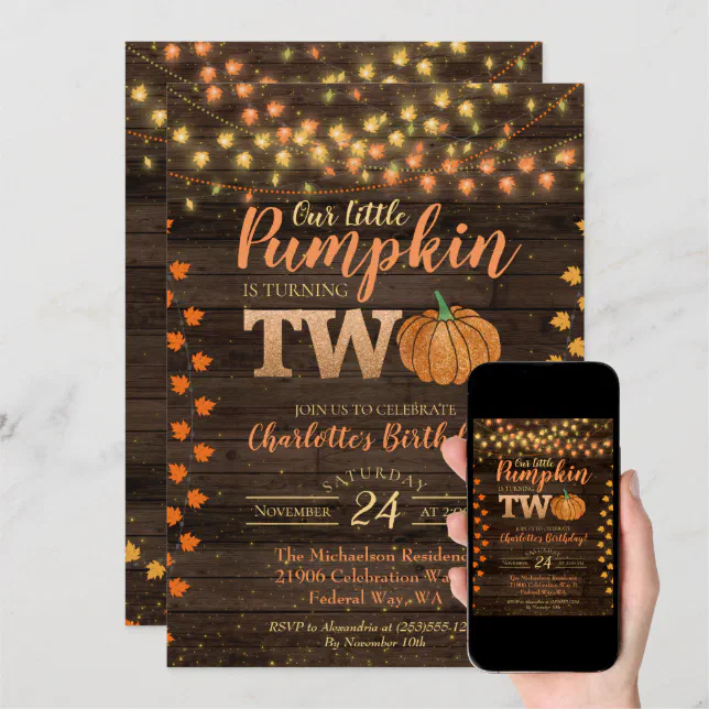 Autumn Rustic Fall Country Birthday Invitation | Zazzle
