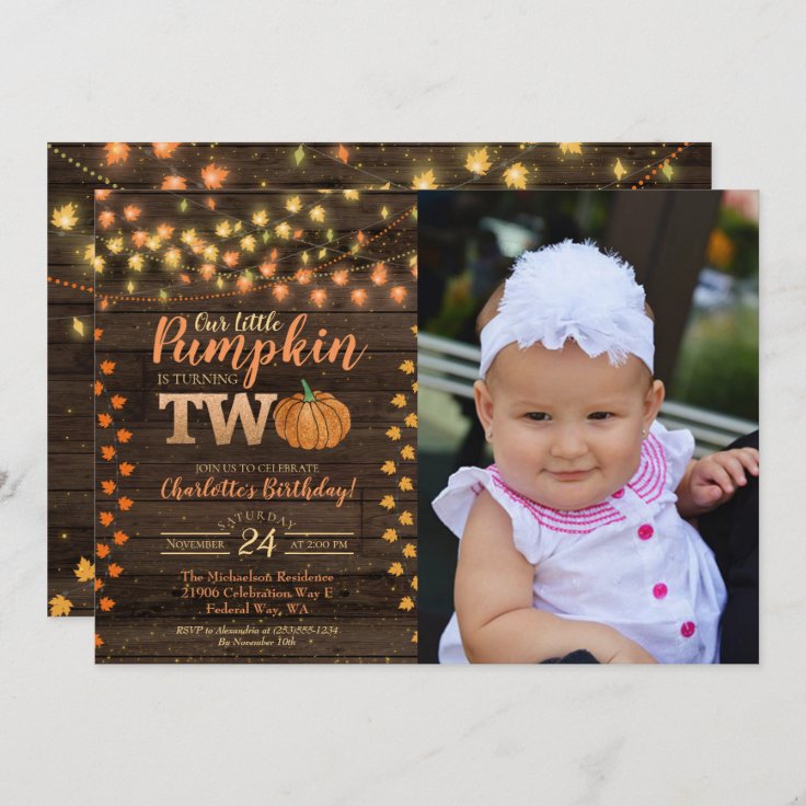Autumn Rustic Fall Photo Country Birthday Invitation | Zazzle