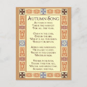 Autumn Song Thanksgiving Poem Postcard | Zazzle