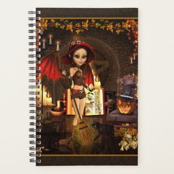 Autumn Spell Witch Art Day Planner | Zazzle